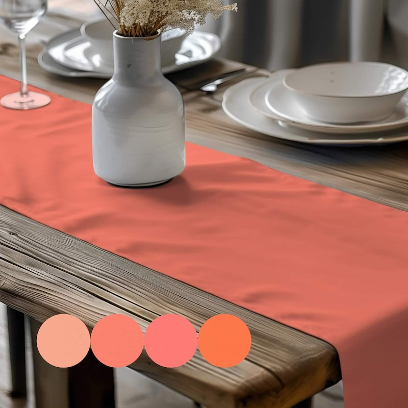 Peach Table Runner - Etsy
