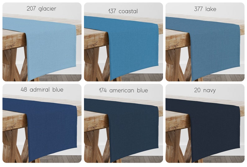 Solid Blue Table Runners Dark Navy Light Medium Blue USA - Etsy