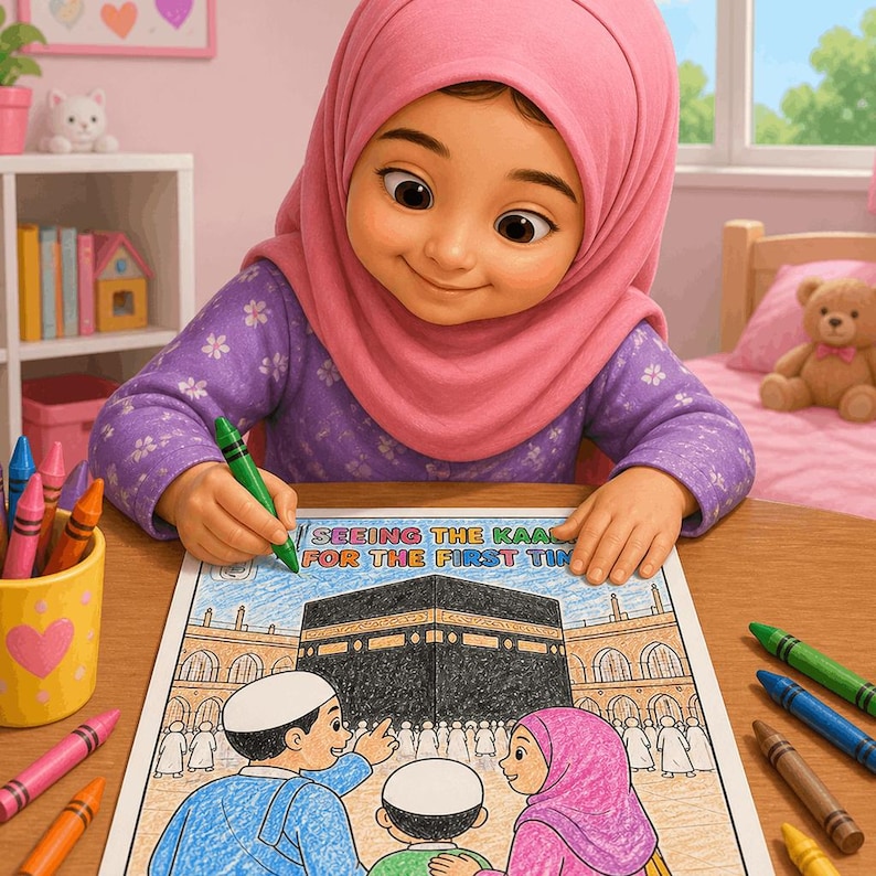 30 Umrah Coloring Pages for Muslim Kids | Islamic Learning Activity ...