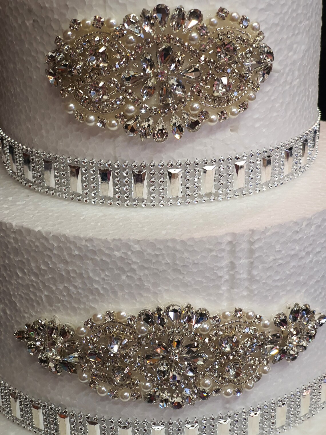 Rhinestone Effect Ribbon: Silver, Rose Gold, or Gold Cake Decoration ...