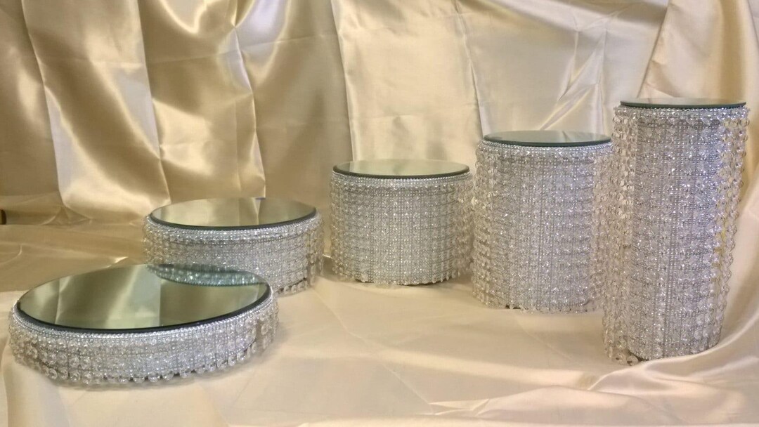 Crystal Cake Stands Crystal Covered Solid Base Tiered Design Wedding ...