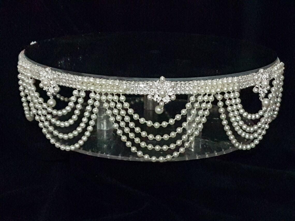Wedding Cake Stand Pearl Swags Drape. Rhinestone Cake Stand. - Etsy