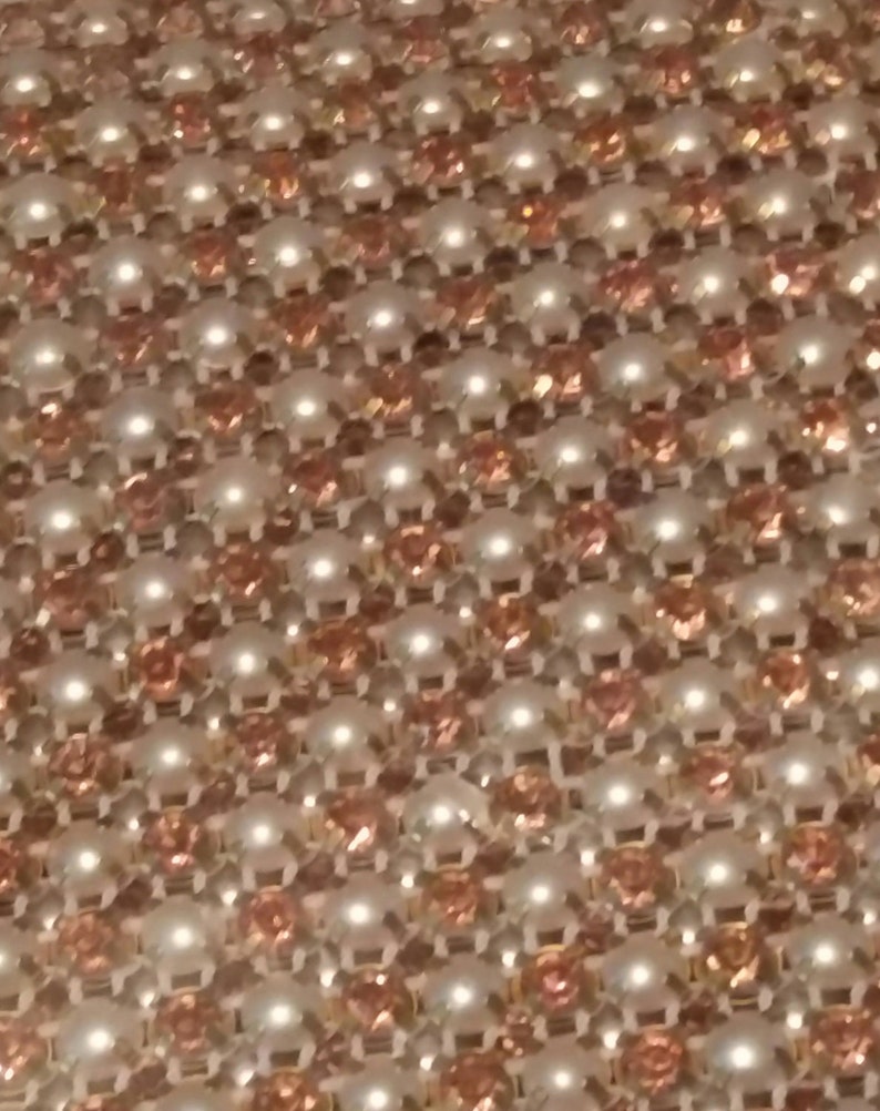 Rhinestone Ribbon Rose Gold Rhinestone & Ivory Pearl gold - Etsy
