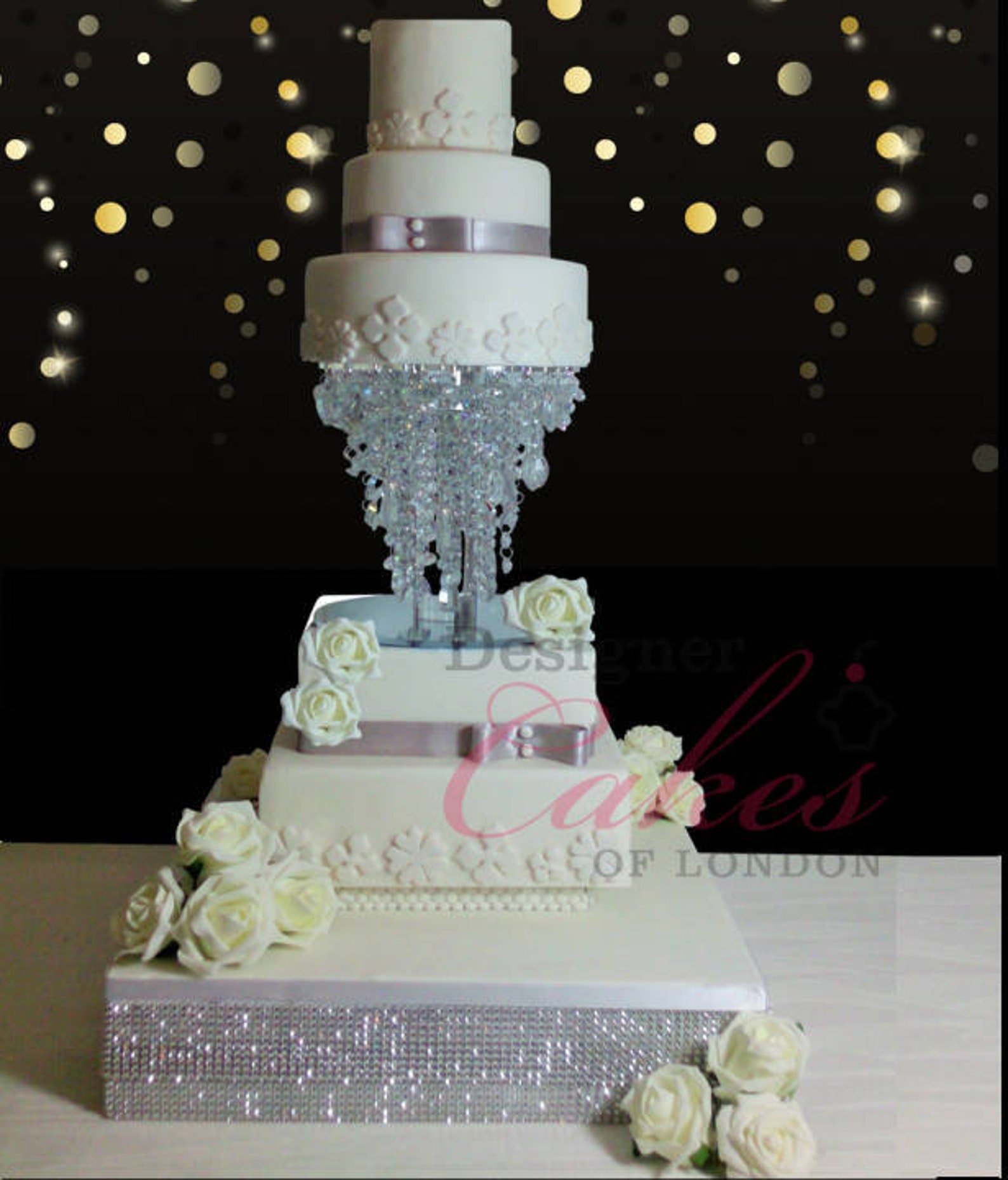 Crystal Cake Divider Diamante Cake Stand Chandelier Wedding - Etsy UK