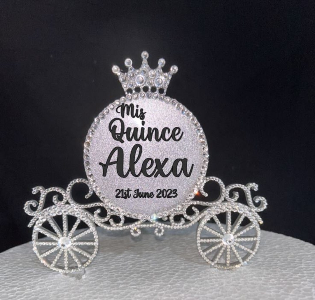 Carriage Cake Topper Swarovski Crystal Elements Quincinera FAIRYTALE ...