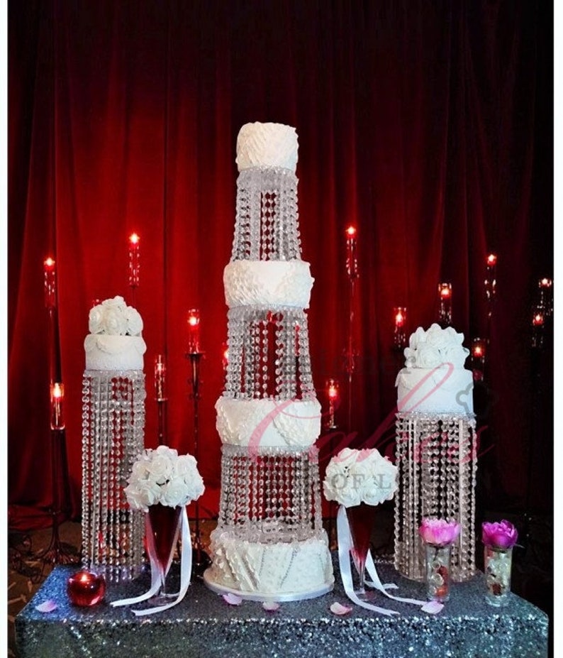 Crystal Cake Stands Cascading Style Set of 6 Tiers by - Etsy