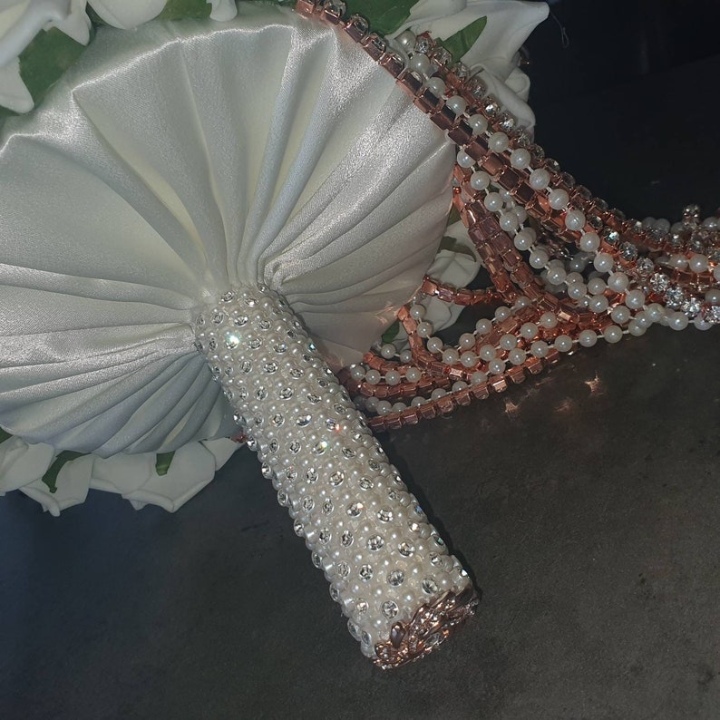 Crystal Brooch and Pearl Drape Bouquet by Crystal Wedding Uk - Etsy