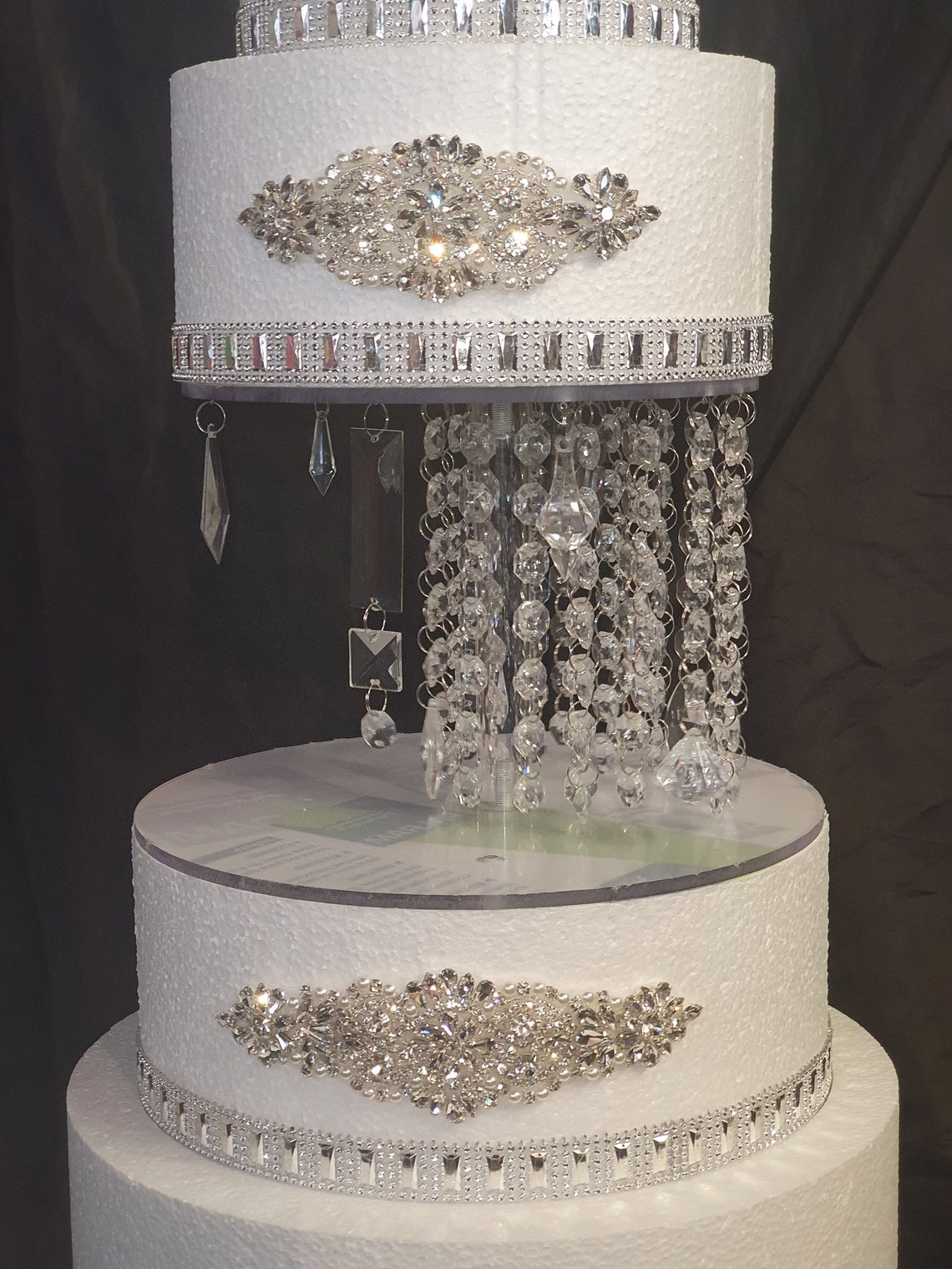 Crystal Cake Stand 2 Separators Chandelier Wedding Cake With - Etsy