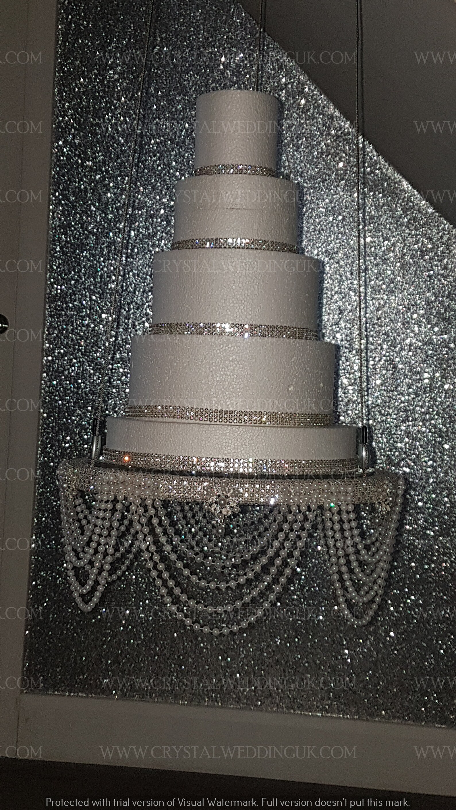 Suspended Cake Swing Hanging Cake Stand pearl Drape and - Etsy