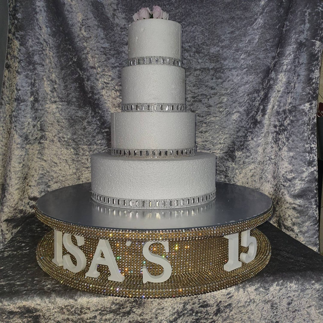 Quinceanera Stand Sweet 15 Cake Stand. REAL CRYSTAL Stones, 15th ...