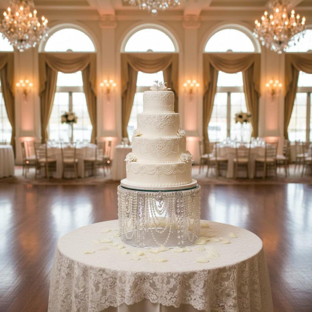 Pearl Wedding Cake Stand: GATSBY ART DECO . Floating Acrylic Base ...