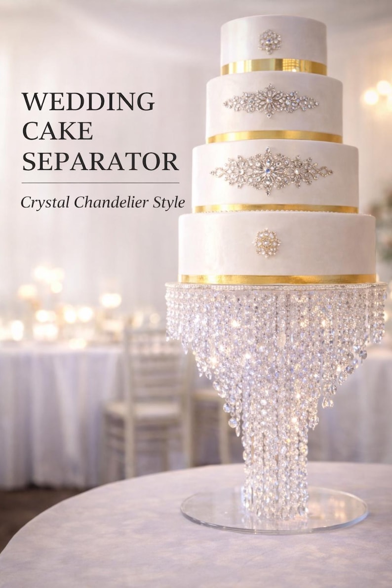 Crystal Chandelier Wedding Cake Separator – Luxury Cake Divider Stand ...