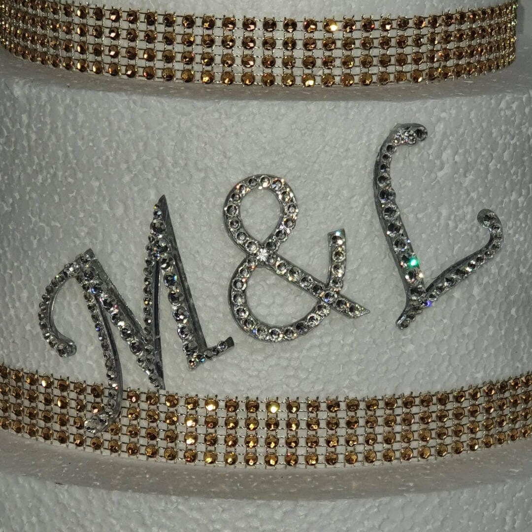 A to Z Letters Swarovski Element Rhinestone Monogram Cake Topper Decor ...
