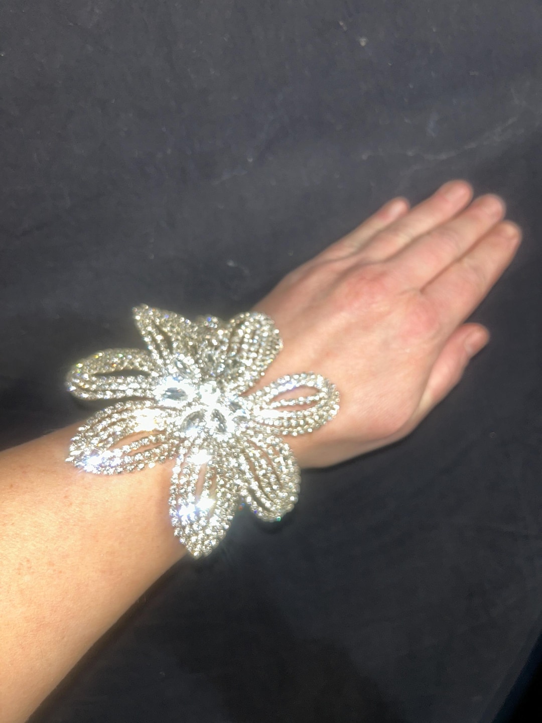 Diamanté Flower Wrist Corsage Crystal, Jewel Bling Rhinestone Corsage ...