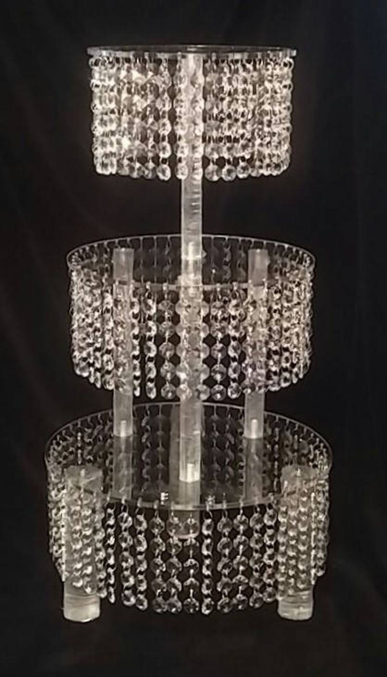 Crystal Cake Stand 3 Tier WEDDING CAKE STAND by Crystal - Etsy UK
