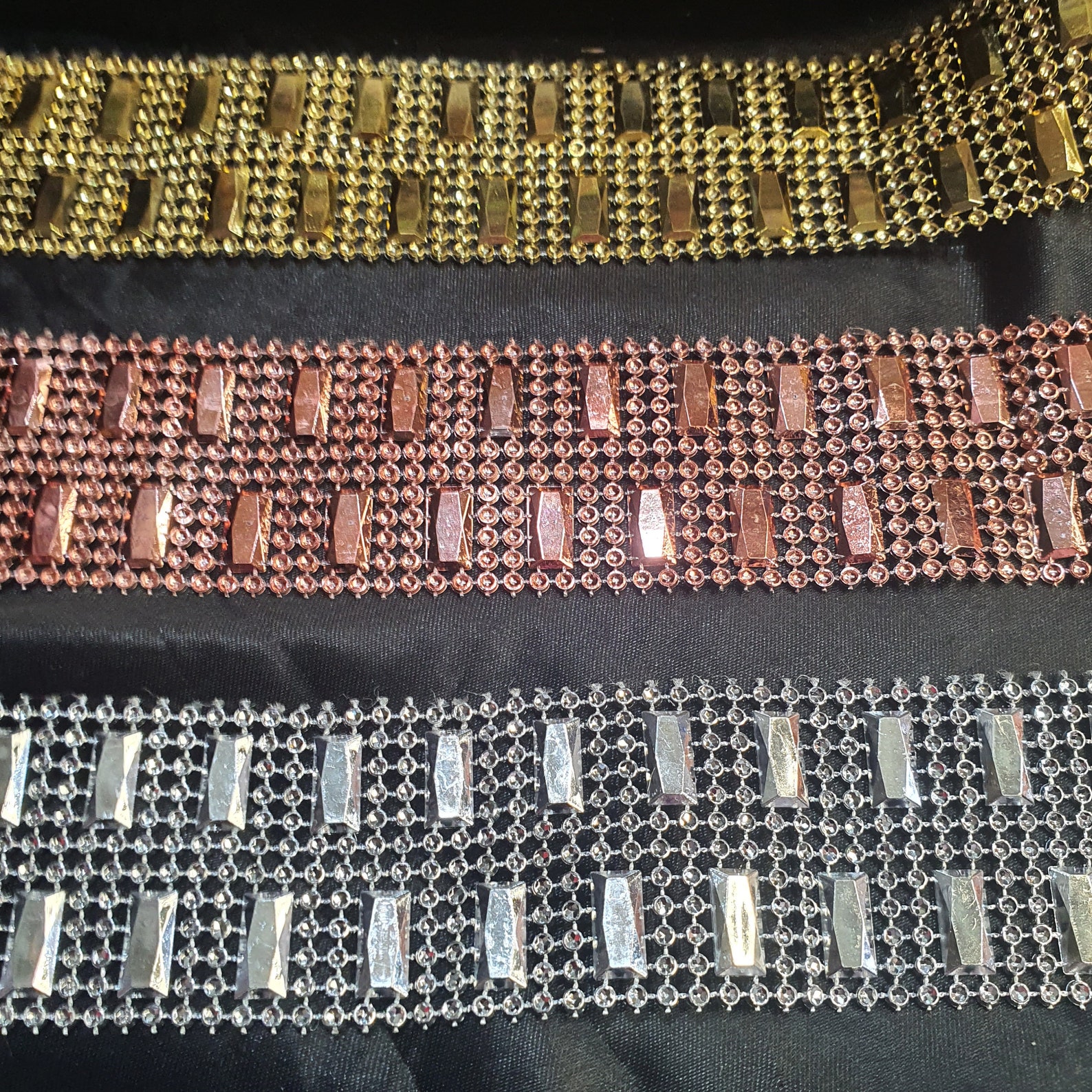 Rhinestone Effect Ribbon: Silver, Rose Gold, or Gold Cake Decoration ...