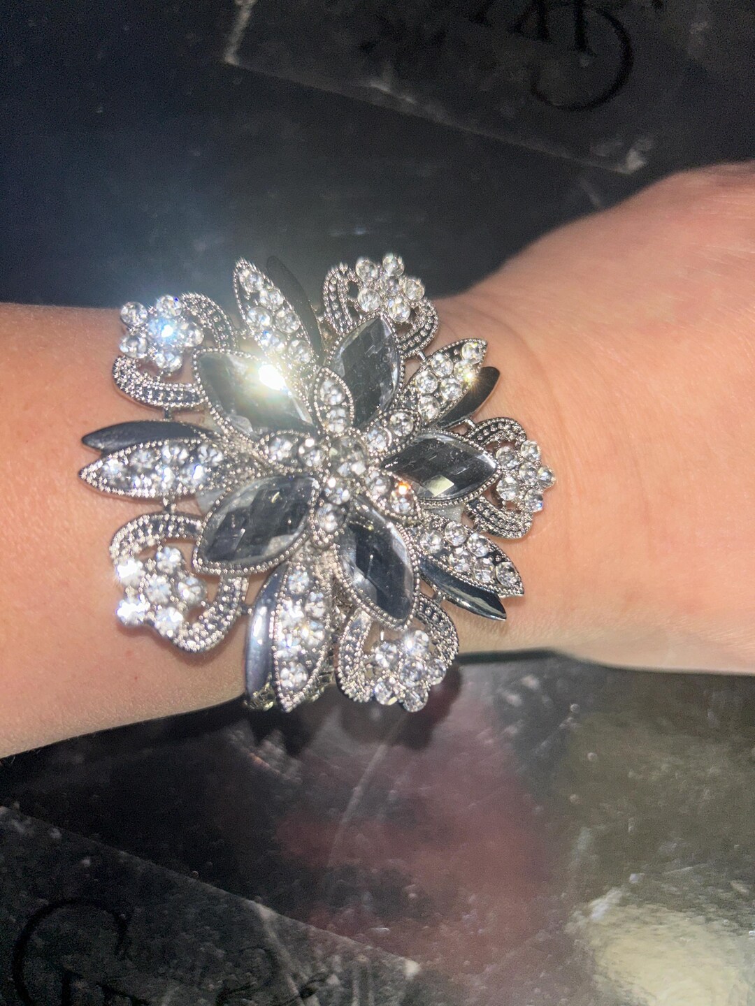 Vintage Inspired Crystal Flower Wrist Corsage by Crystal Wedding Uk - Etsy
