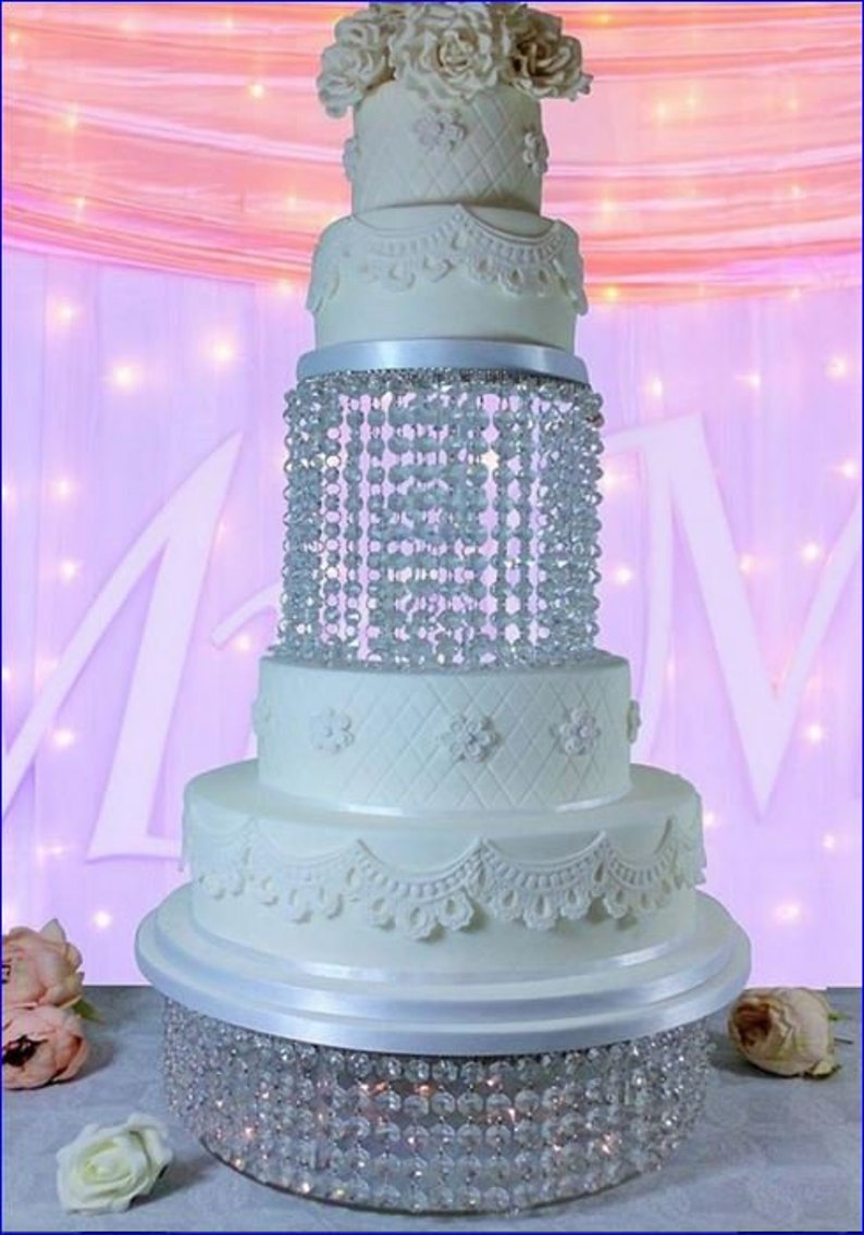 Crystal Cake Stand Faux Crystal Chandelier Style Cake Holder. - Etsy