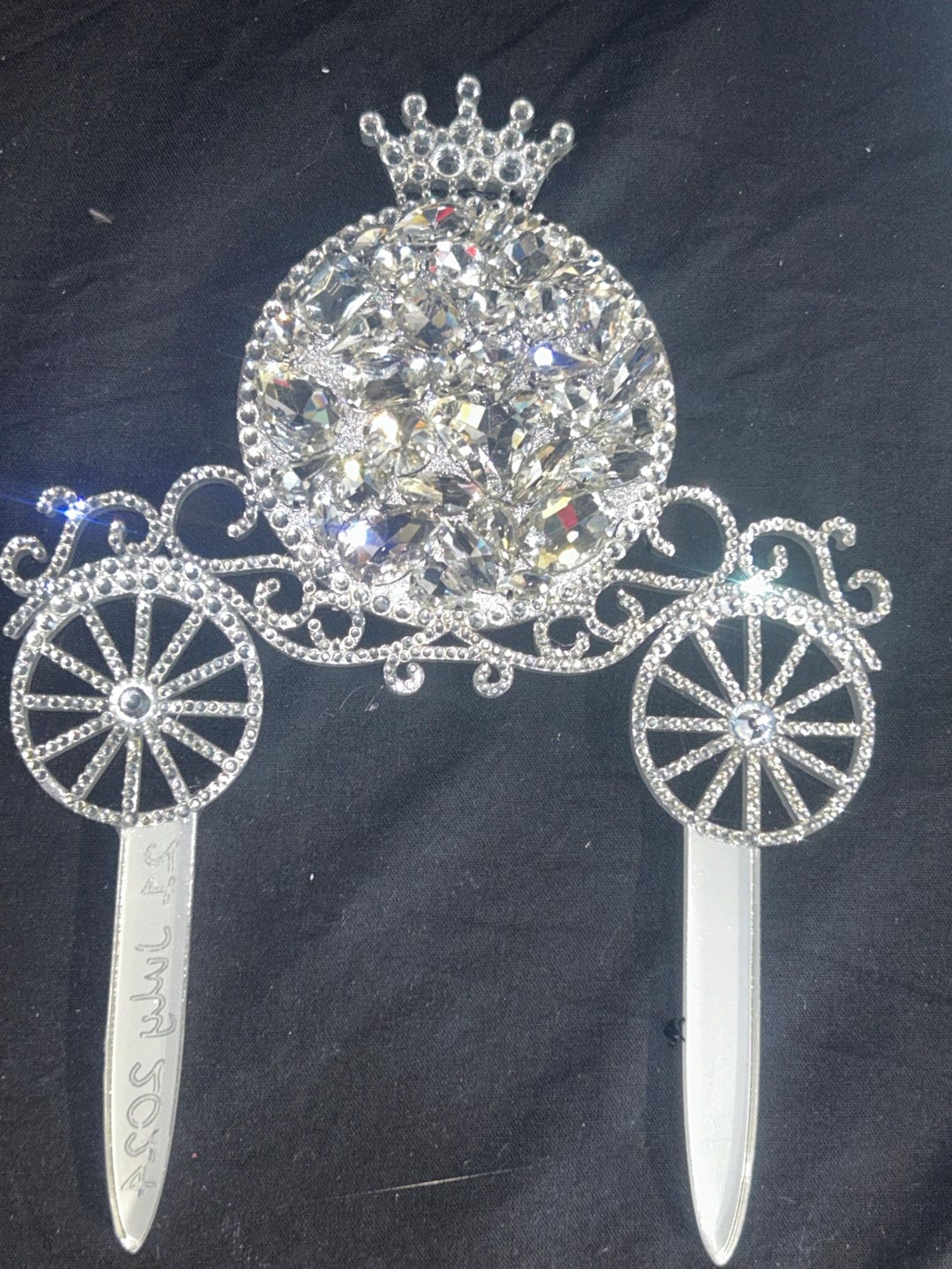 Personalised Carriage Cake Topper Swarovski Crystal Elements FAIRYTALE ...
