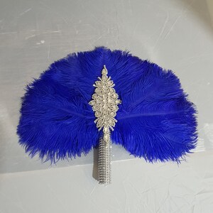 Royal Blue Feather Fan Bouquet, Great Gatsby Wedding Style 1920's Any ...