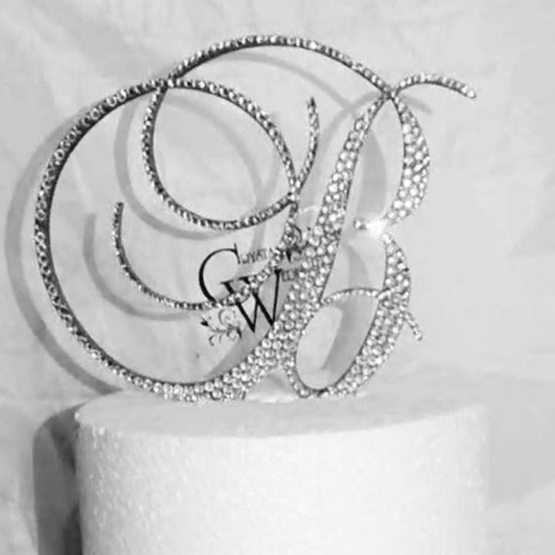 Swarovski Crystal Letter 8 Monogram Lnitial, EXTRA LARGE Rhinestone ...