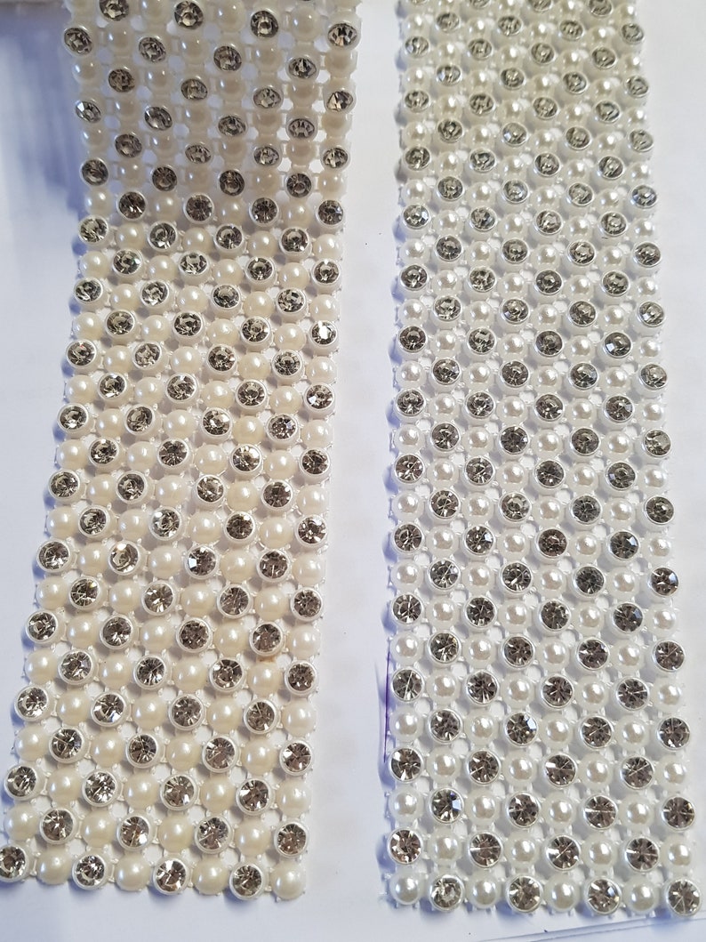 Diamante & pearl ribbon string style banding for wedding cake | Etsy