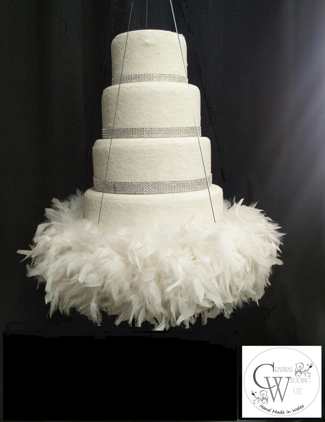 Cake Plate, Suspended Swing Cake Platform , Feather Cake Hanging ...