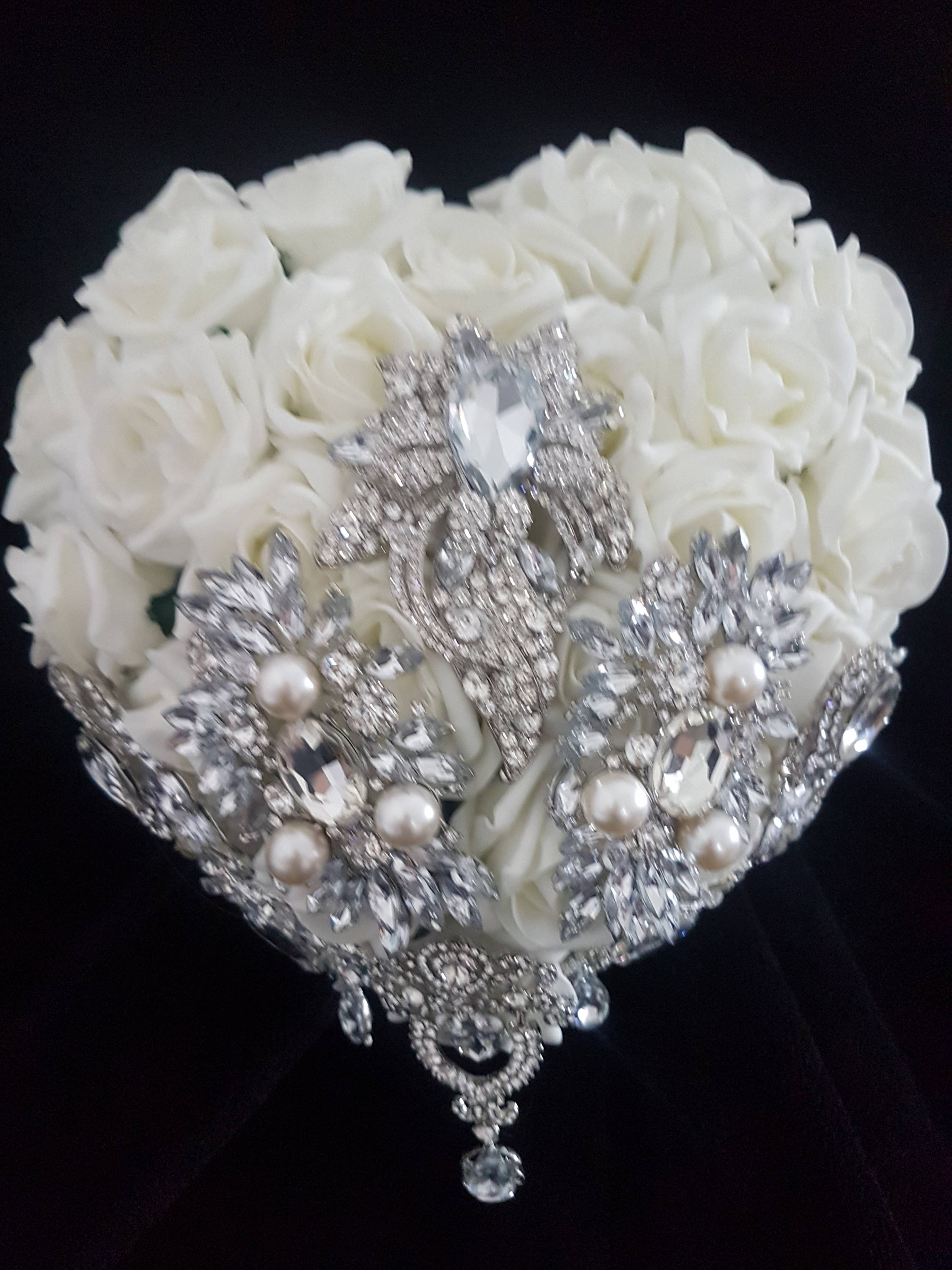 Heart shape brooch bouquet wedding flowers | Etsy