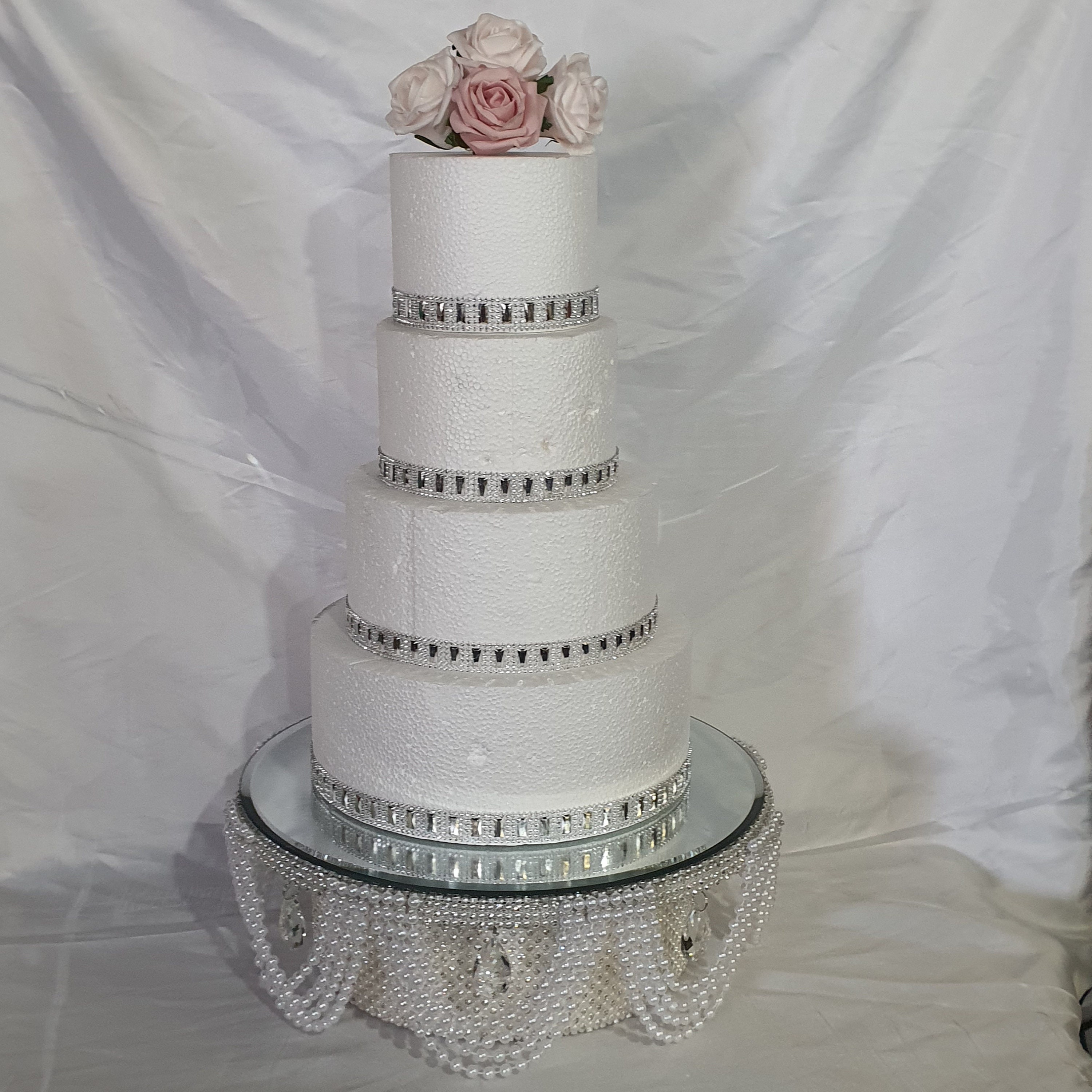 Pearl and Crystal Droplet Cake Stand Wedding Cake Stand | Etsy