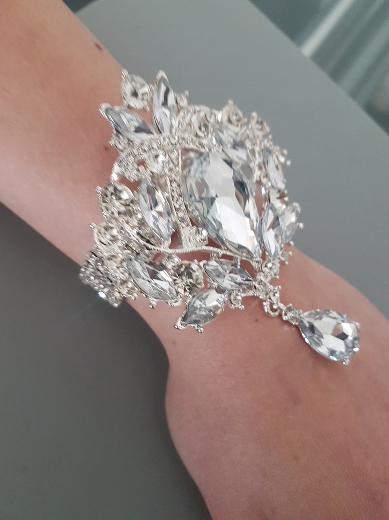 Vintage inspired crystal wrist corsage | Etsy