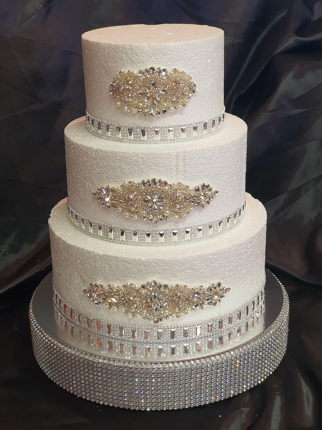 Rhinestone Effect Ribbon: Silver, Rose Gold, or Gold Cake Decoration ...