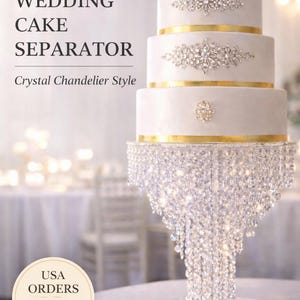 Crystal Chandelier Wedding Cake Separator – Luxury Cake Divider Stand ...