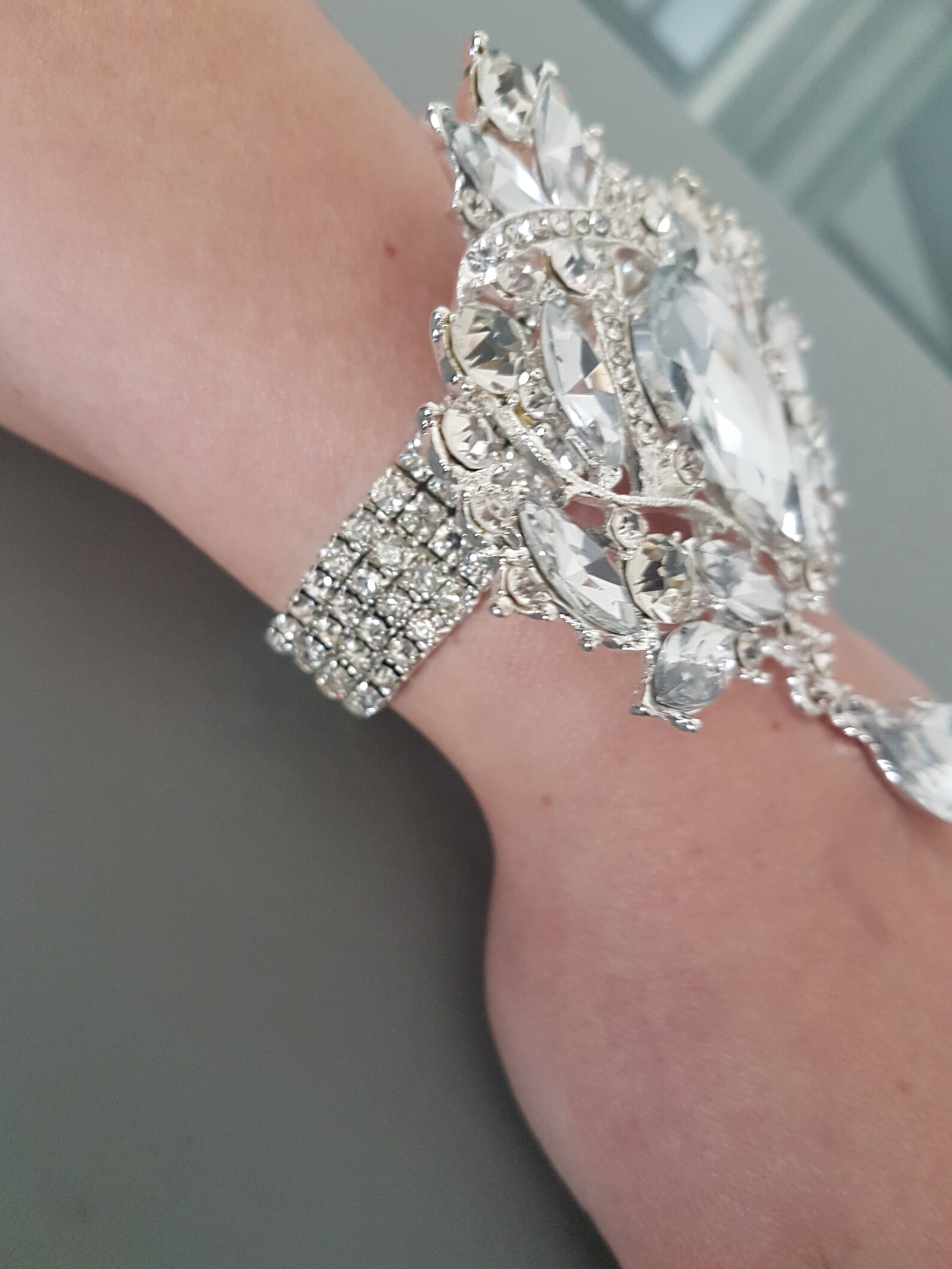 Vintage inspired crystal wrist corsage | Etsy