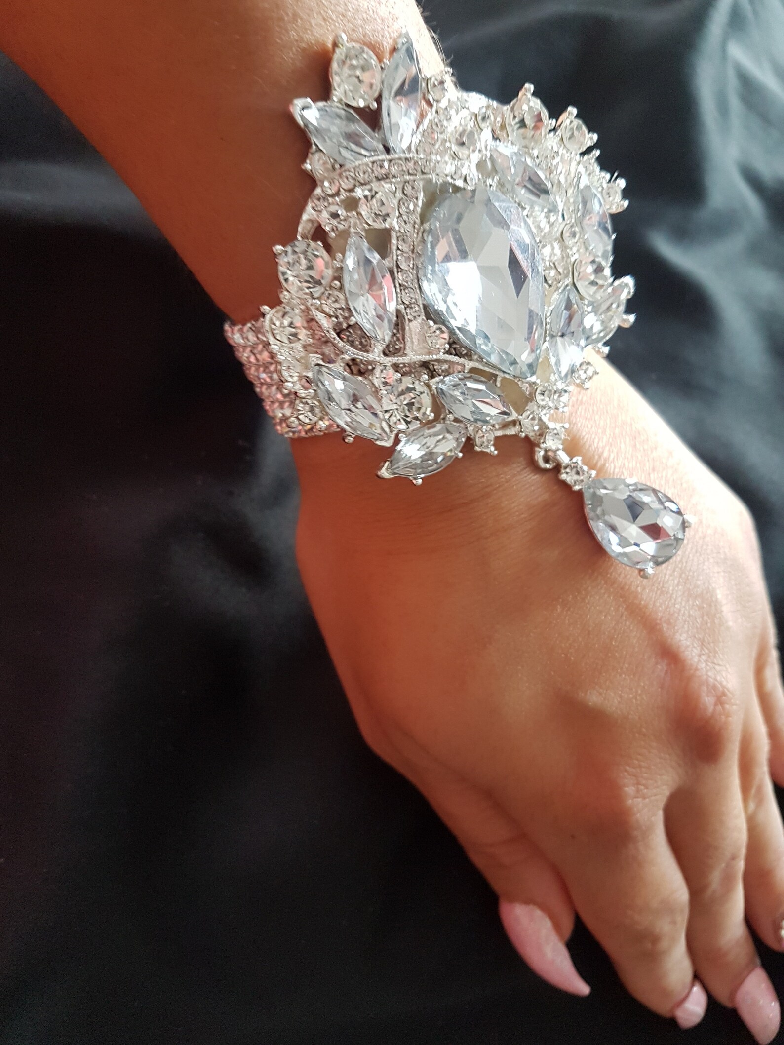 Vintage inspired crystal wrist corsage | Etsy