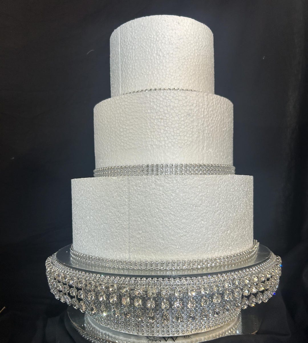 Rotating Crystal Wedding Cake Stand With Mirror Top - Electric Display ...