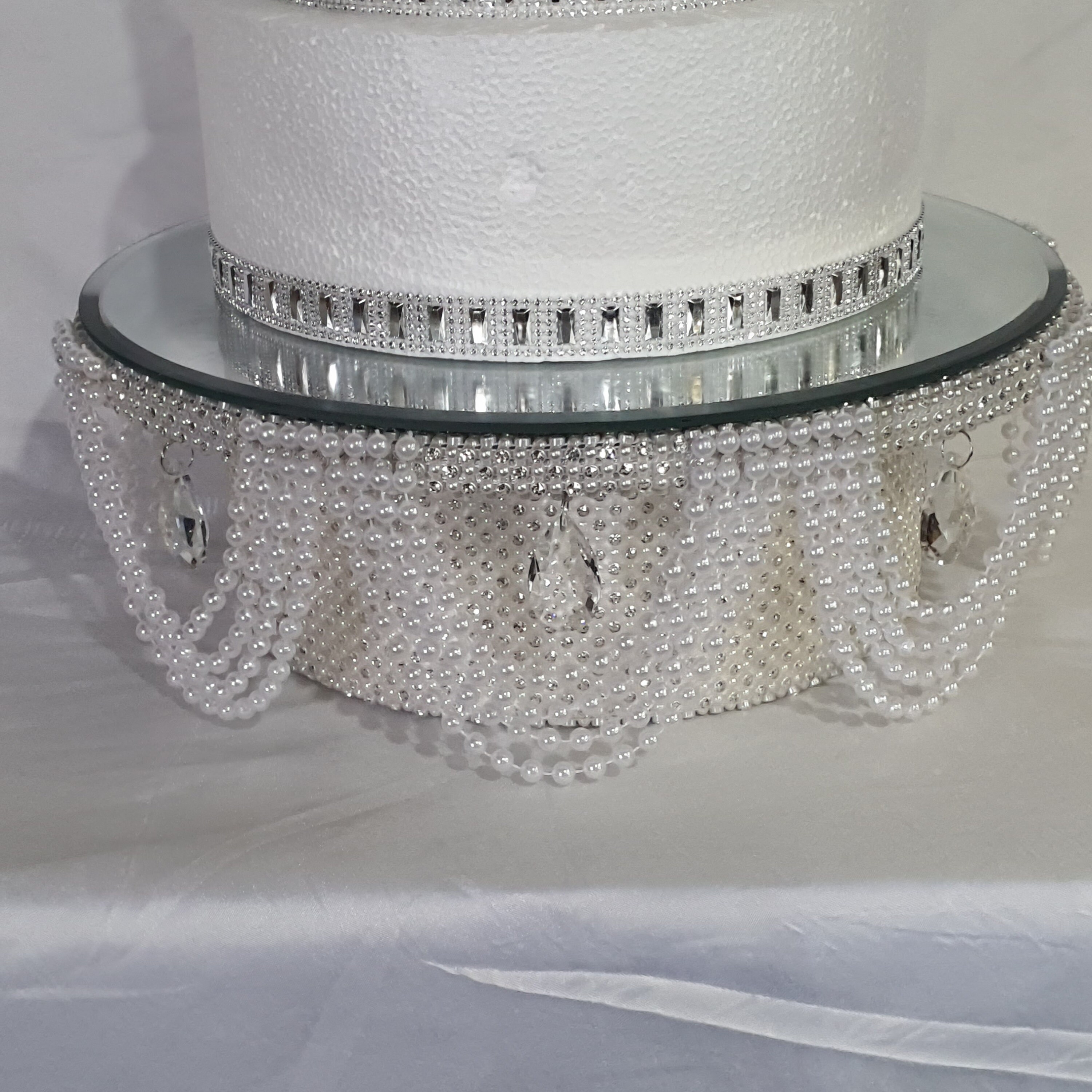 Pearl and Crystal Droplet Cake Stand Wedding Cake Stand | Etsy