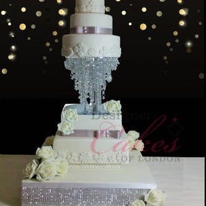Crystal Chandelier Wedding Cake Separator – Luxury Cake Divider Stand ...