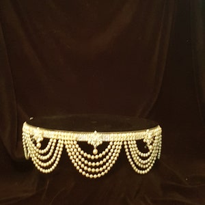 Wedding Cake Stand , Pearl Swags Drape. Rhinestone Cake Stand. by ...