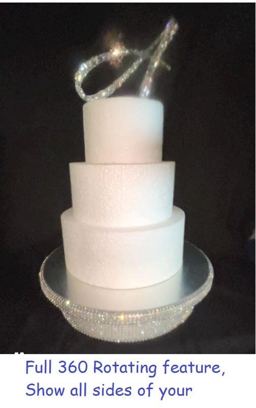 Elegant Crystal Rotating Wedding Cake Stand With Mirror Top - Etsy