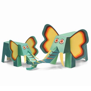 Maxi Elephant Paper Toys - DIY Paper Craft Kit - 3D Paper Animals ...