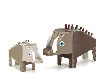 Maxi Monkey Paper Toys DIY Paper Craft Kit 3D Paper | Etsy