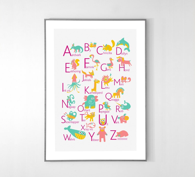 AFRIKAANS Alphabet Poster with animals from A to Z BIG POSTER | Etsy