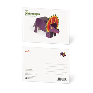 TRICERATOPS Paper Craft Postcard — TO ASSEMBLE - Etsy