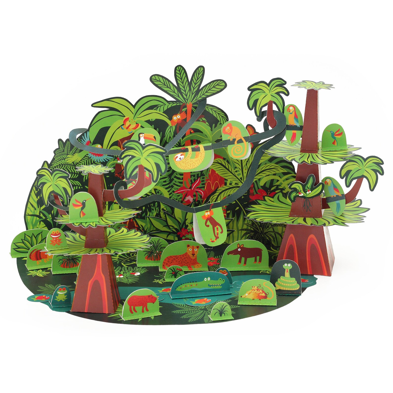 Tropical Forest Paper Toy - DIY Paper Craft Kit - Kids Papercraft ...