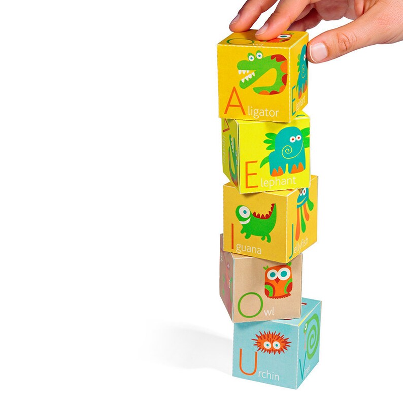 Printable Alphabet Blocks: DIY Animal Paper Toy (PDF) - Etsy