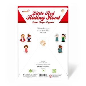 Little Red Riding Hood Paper Finger Puppets - DIY Craft Kit - Paper Toy ...