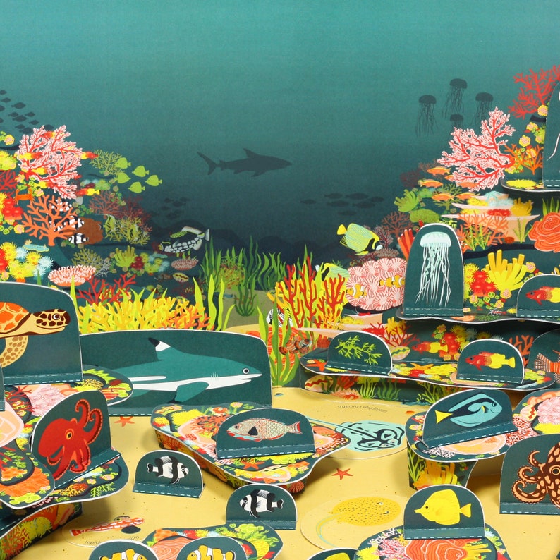 Coral Reef Paper Toy DIY Paper Craft Kit Kids Papercraft - Etsy