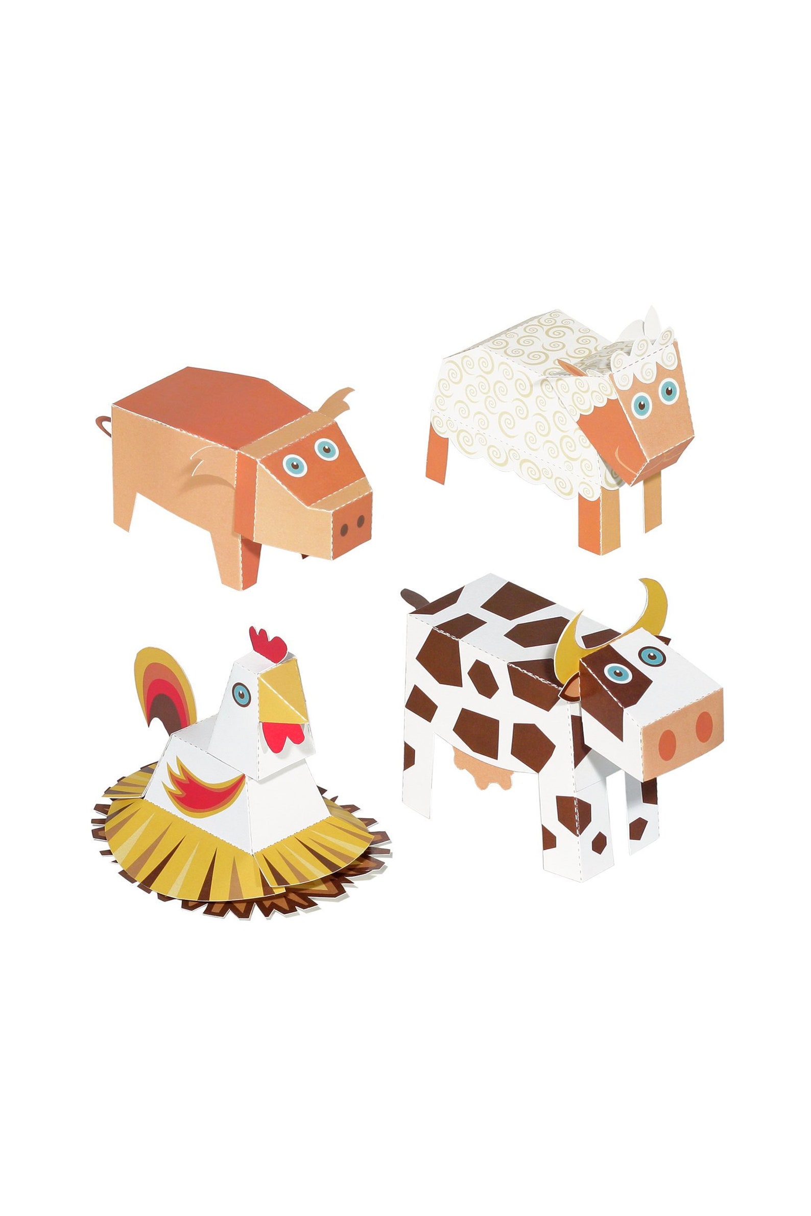 Farm Animals Paper Toys DIY Paper Craft Kit 3D Paper | Etsy