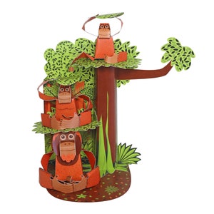 Orangutans Paper Toy - DIY Paper Craft Kit - Papercraft Kids - Etsy