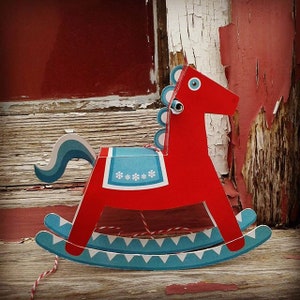 Rocking Horse Paper Toy Christmas Edition DIY Paper Craft - Etsy Israel